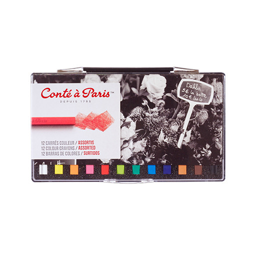 CONTE A PARIS CARRES BOX OF 12 ASSORTED COLOURS