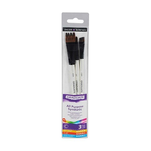 DALER ROWNEY GRADUATE SET 3 PINCELES SINTÉTICOS MANGO CORTO