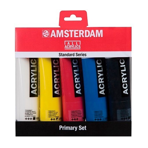 AMSTERDAM PRIMARY ACRYLICS SET - BASIC INTRODUCTORY COLOURS