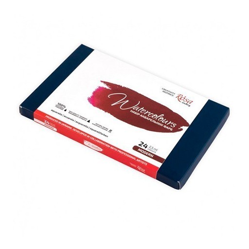 ROSA GALLERY WATERCOLOUR BOX MODERN SET OF 24 PANS