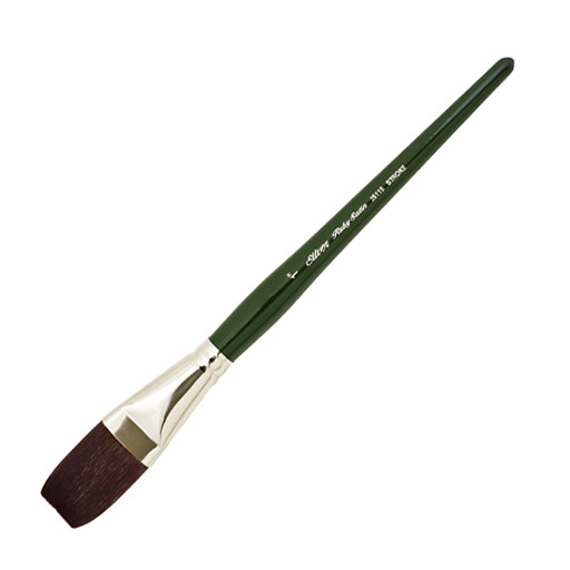 SILVER RUBY SATIN STROKE FLAT WIDE BRUSH SHORT HANDLE SERIES 2511S