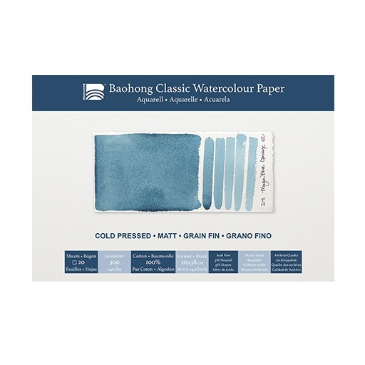 BAOHONG CLASSIC WATERCOLOUR PAD 300 G 100% COTTON