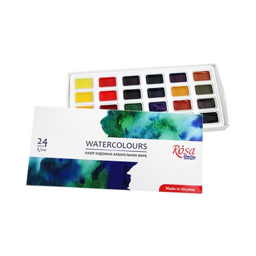 ROSA STUDIO WATERCOLOUR BOX SET OF 24 PANS