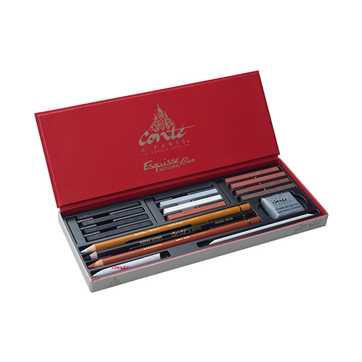 CONTÉ À PARIS MAGNETIC BOX SKETCHING SET WITH PENCILS + CARRÉS ...