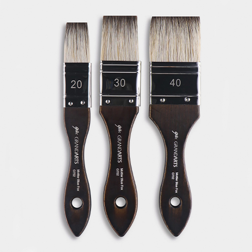 GRANDARTS SILVER FOX MOTTLER WIDE BRUSH FIBRE BLEND SHORT HANDLE SERIES ...
