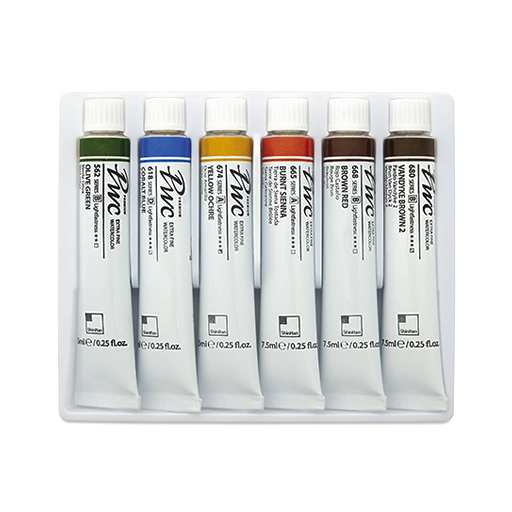 SHINHAN PWC EXTRA FINE WATER COLOUR EARTH SET 6 X 7 ML TUBES